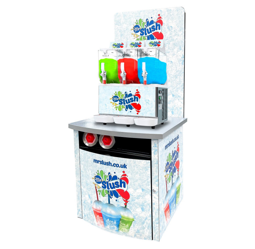 Slush machine stands and serving stations.
